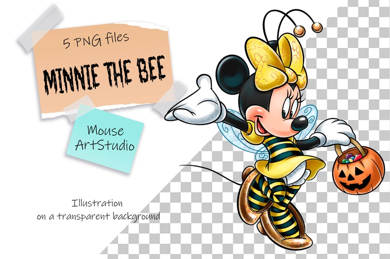 Minnie the Bee Halloween Minnie Mouse PNG Sublimation - Etsy