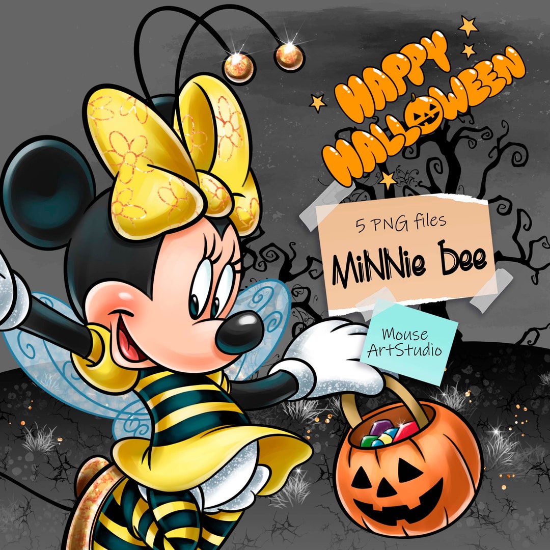Minnie the Bee, Halloween, Minnie Mouse PNG, Sublimation Design ...