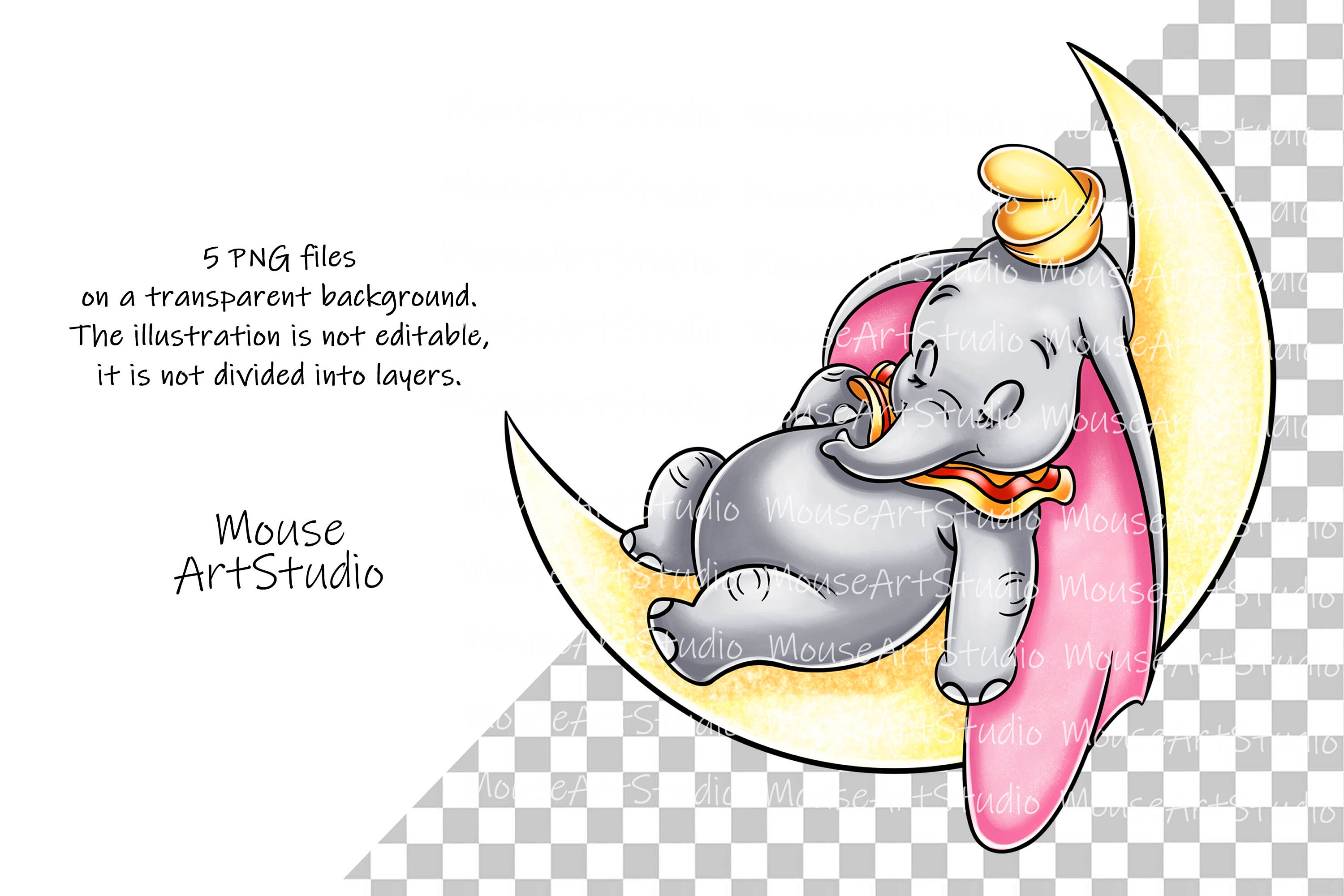 Dumbo Mrs. Jumbo Timothy the Mouse Hand-drawn Clipart - Etsy UK