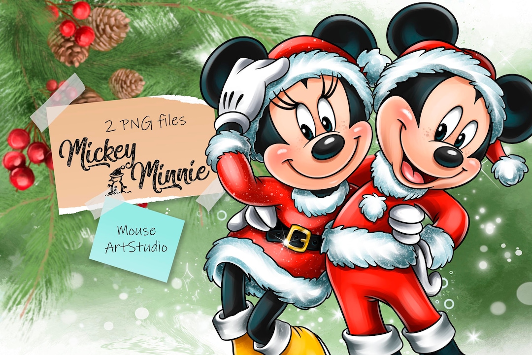 Christmas Minnie PNG Mickey Mouse PNG Happy New Year - Etsy