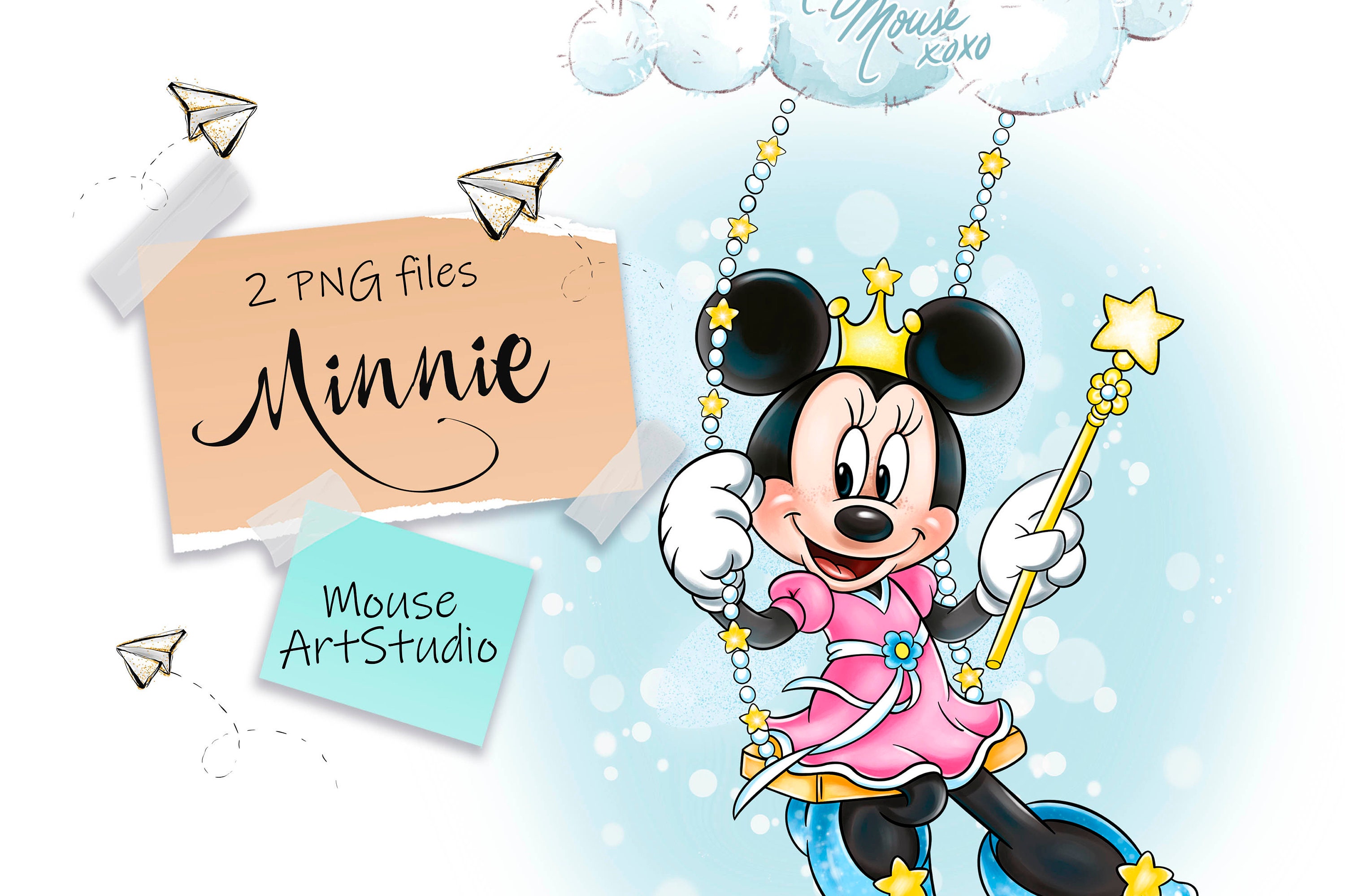Minnie the Fairy Minnie on the Swing Digital Illustration - Etsy UK