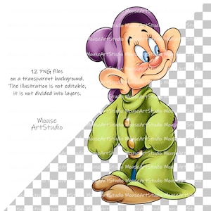 Dopey, Snow White and the Seven Dwarfs, Sublimation Printing, Digital ...