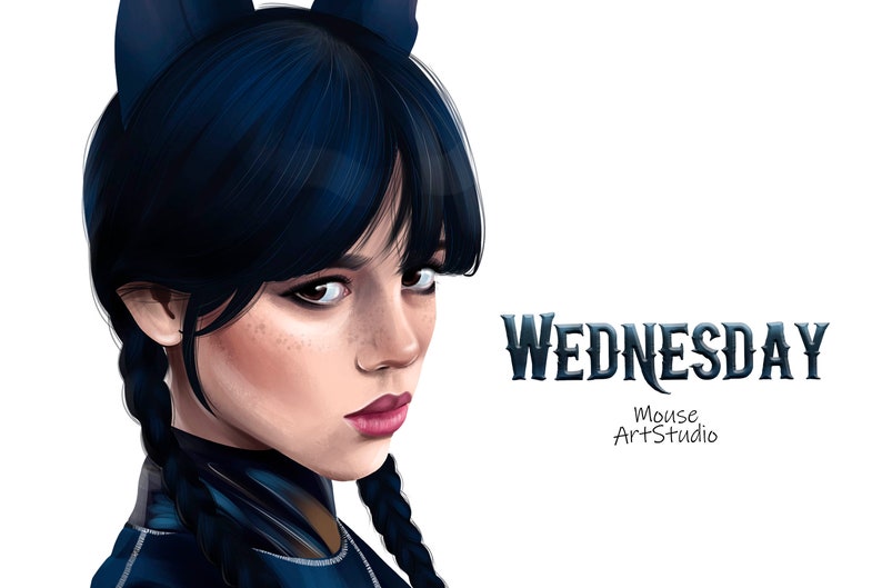 Wednesday Hand-drawn Digital Illustration Instant Download - Etsy