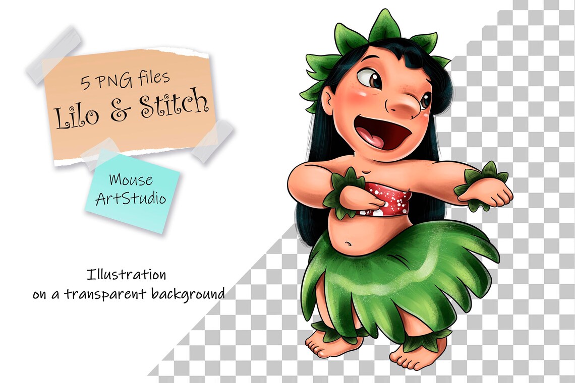 Lilo and Stitch Sublimation Design Digital Illustration - Etsy
