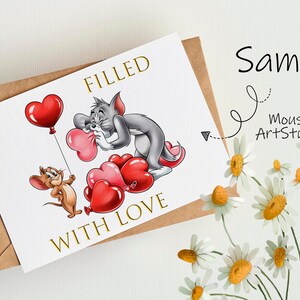Tom and Jerry, Valentine's Day, Greeting Card, Sublimation Design ...