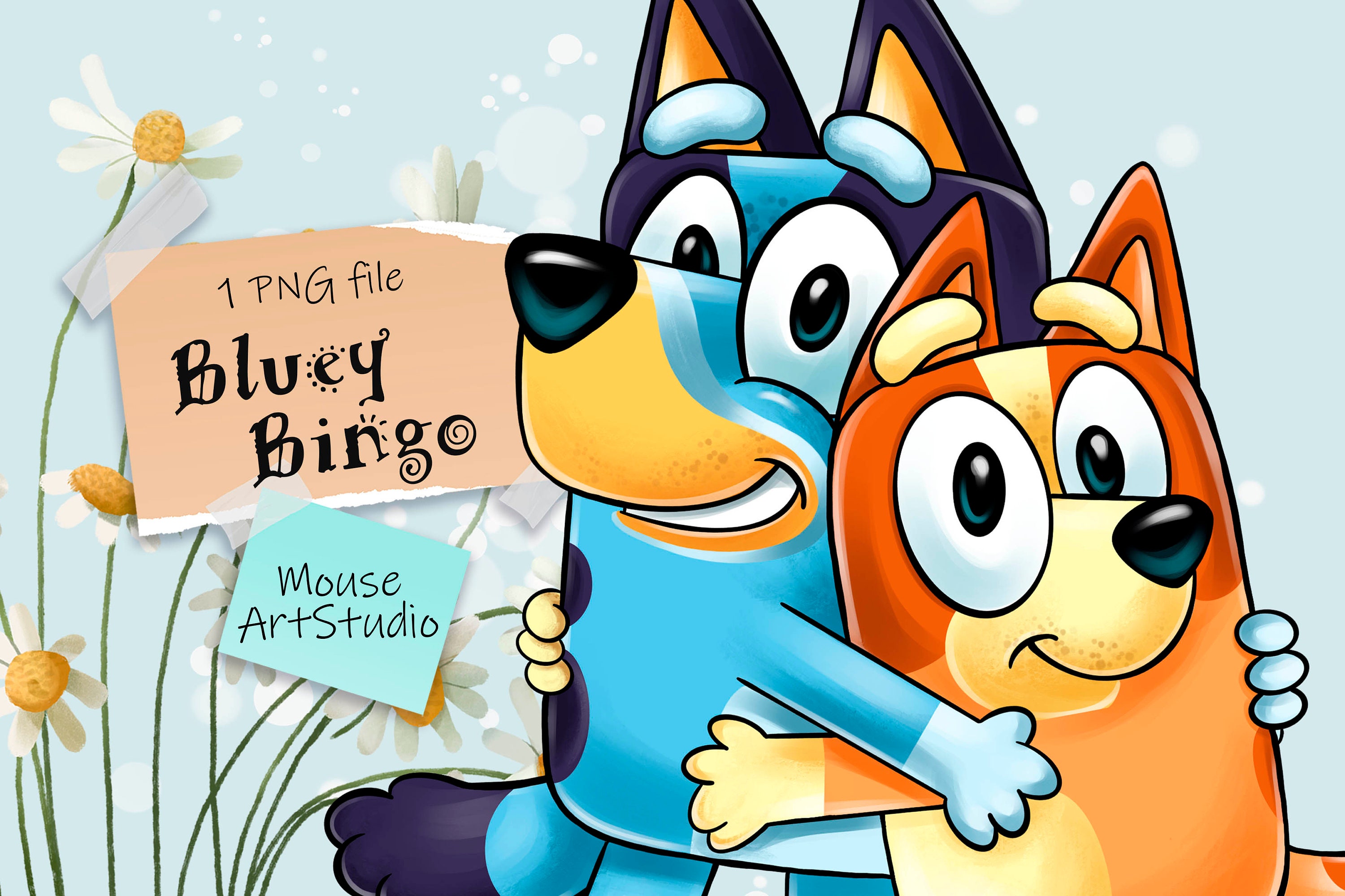 Bluey Blue Heeler Bingo Digital Illustration Fabric - Etsy Canada