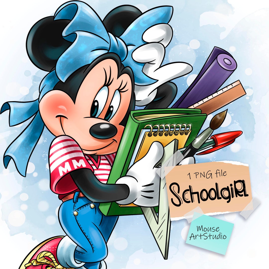 Minnie PNG, It's Time for School, Sublimation Design, Digital ...