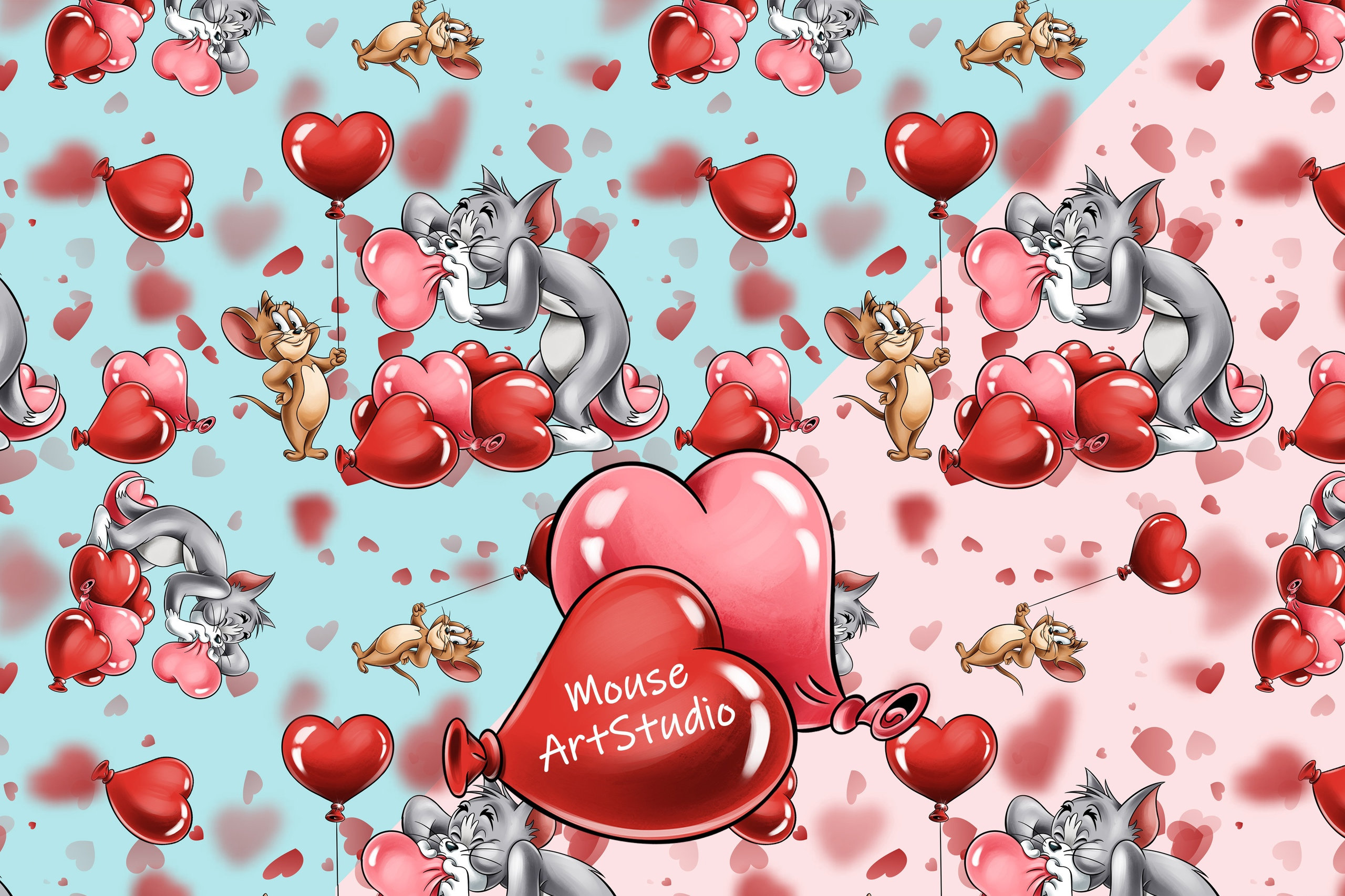 Digital Paper Tom and Jerry Valentine's Day Decorative - Etsy