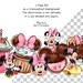 Minnie Mouse and Sweets, Sublimation Design, Digital Illustration ...