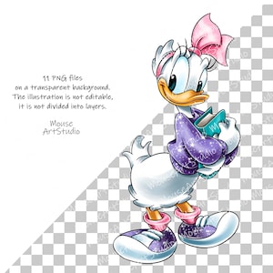 Daisy Duck, Pretty Daisy PNG, Sublimation Design, Digital Illustration ...