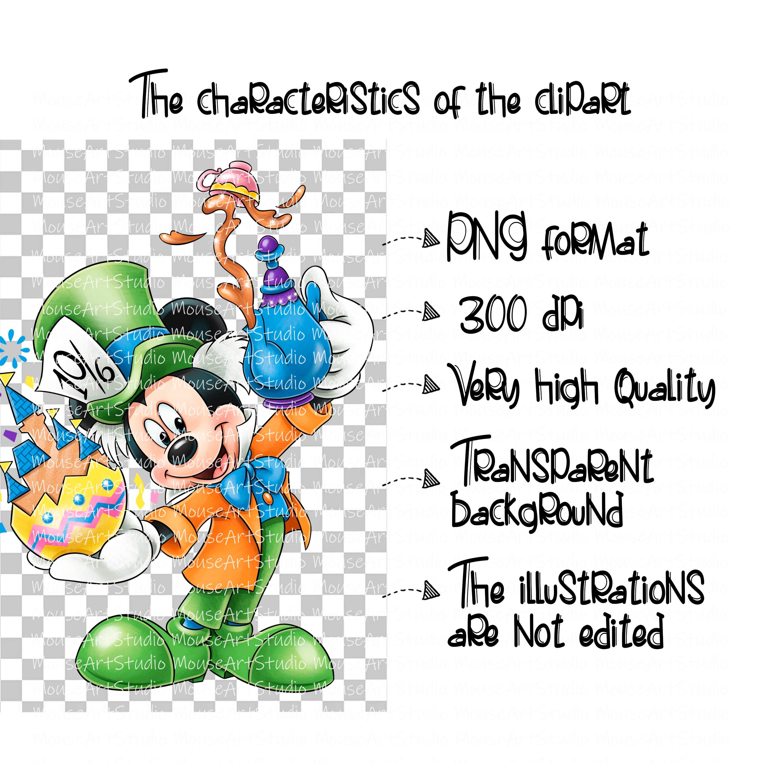 Mickey Mouse Clipart: Hand-drawn PNG Illustration (digital Download) - Etsy