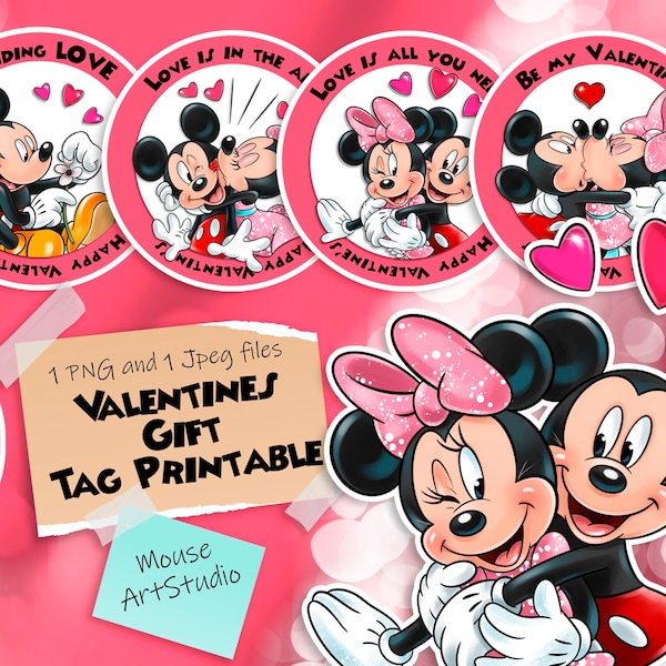 Mickey and Minnie Valentine Cards - Etsy