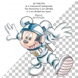 Space Journey, Mickey and Minnie, Astronaut, Rocket, Planets ...