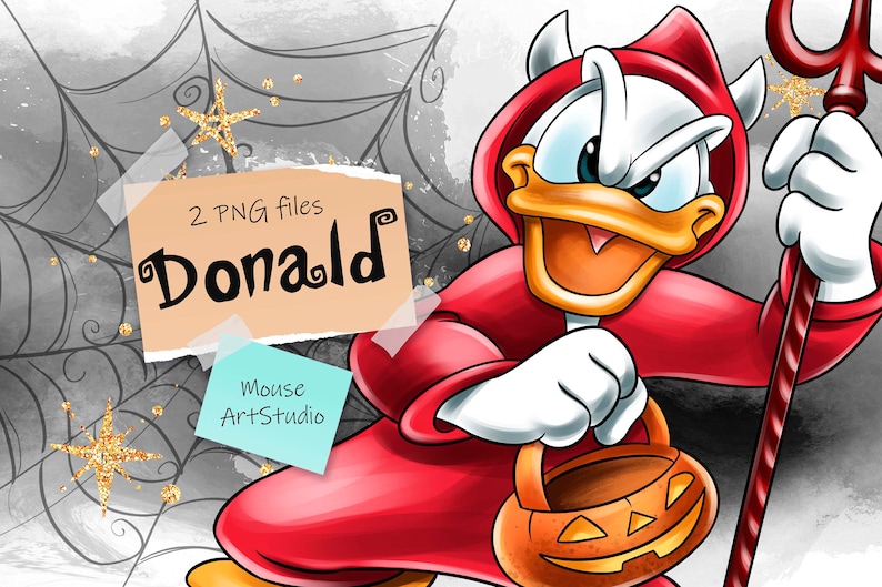Halloween Donald Duck PNG Devil Sublimation Design Digital - Etsy