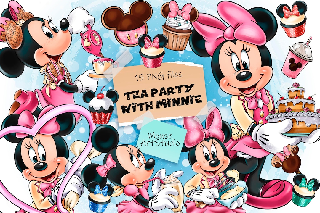 Tea Party With Minnie Sweets Cupcakes Sublimation Design - Etsy