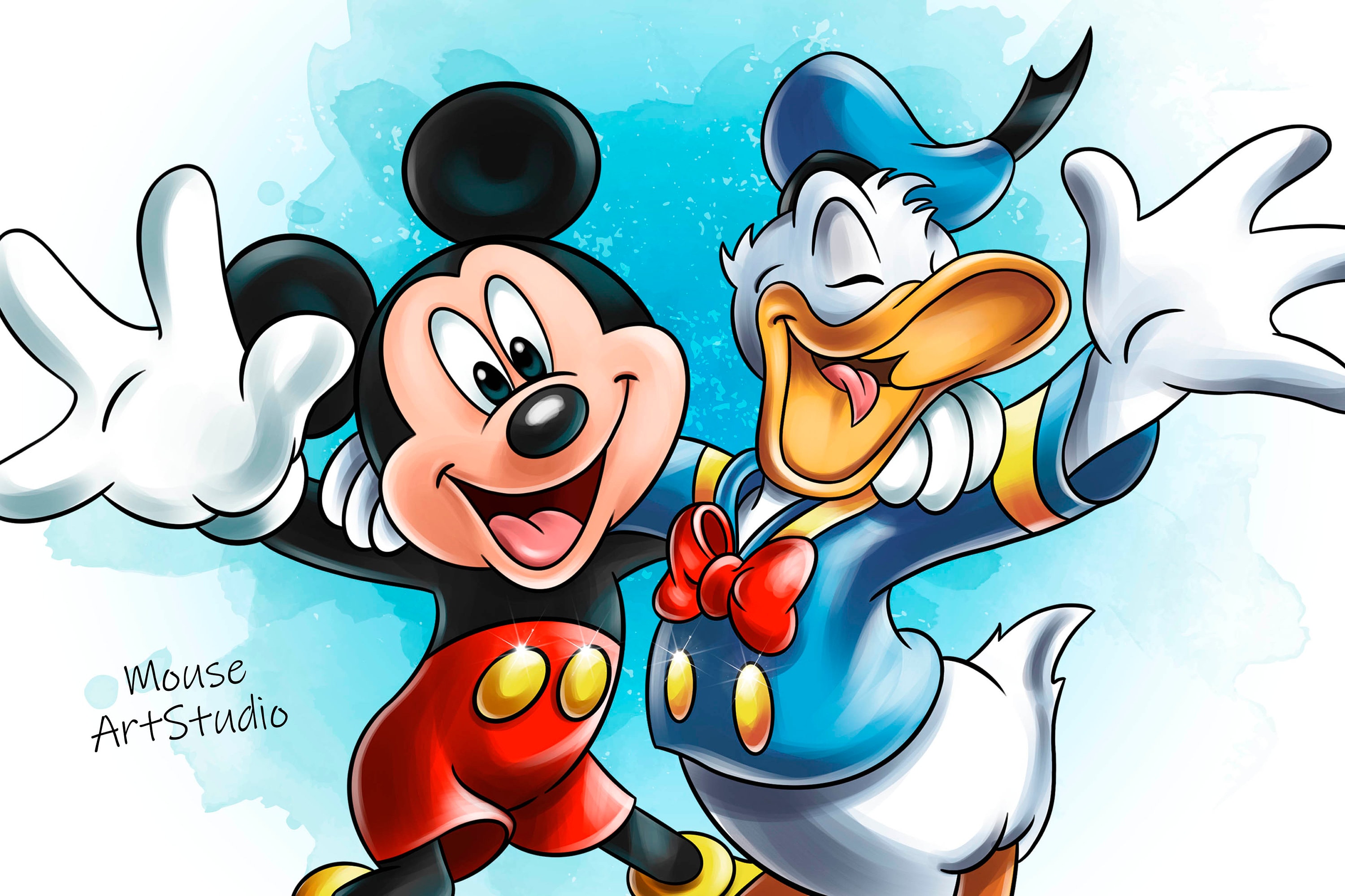 Mickey Mouse en Donald Duck, Friends Forever, sublimatieontwerp ...