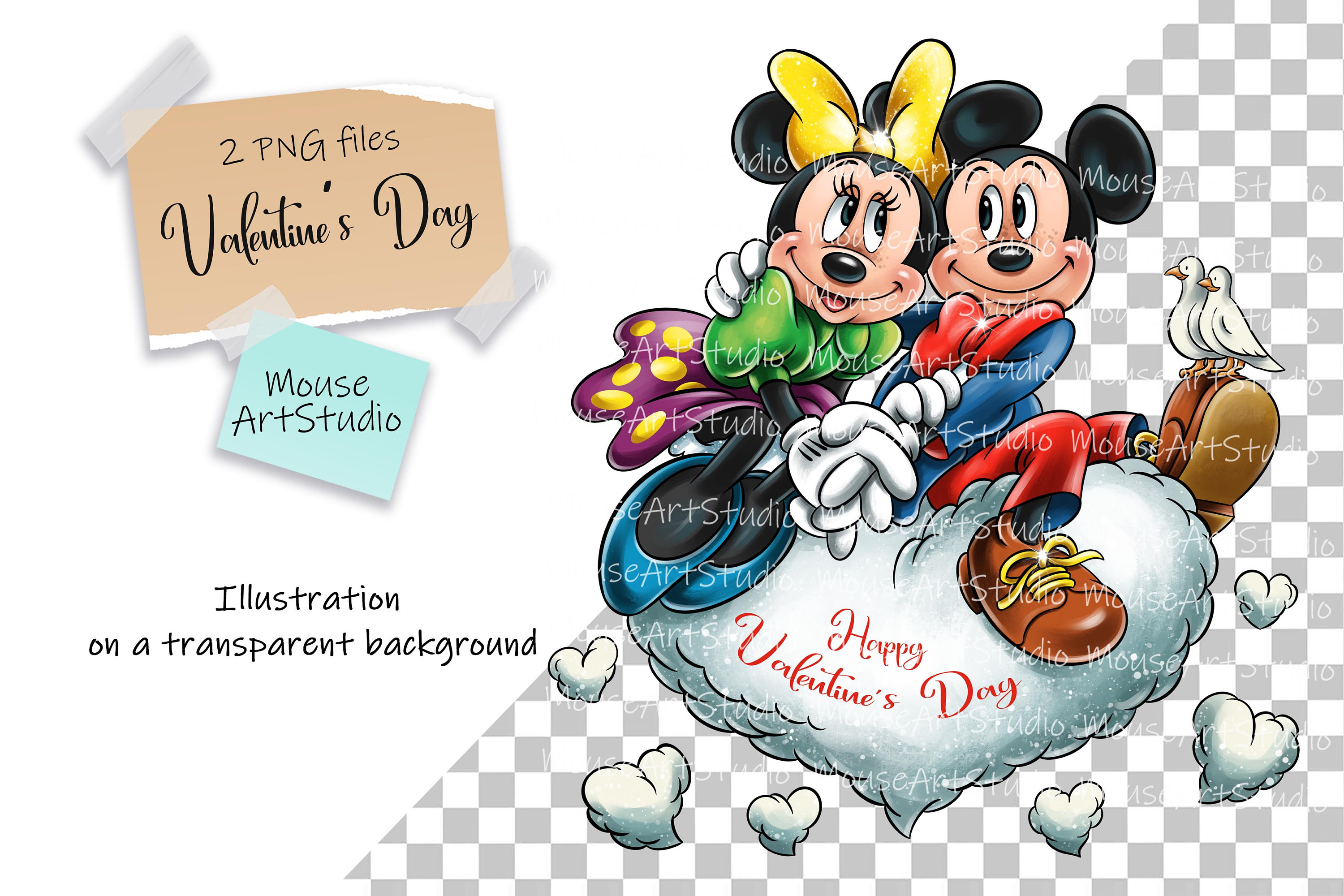 Valentine's Day Minnie and Mickey Mouse Clipart (digital Download) - Etsy