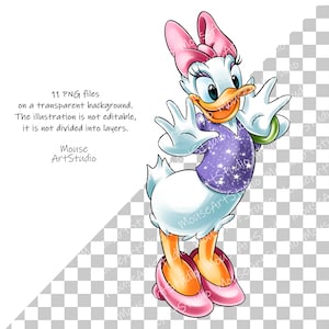 Daisy Duck, Pretty Daisy PNG, Sublimation Design, Digital Illustration ...