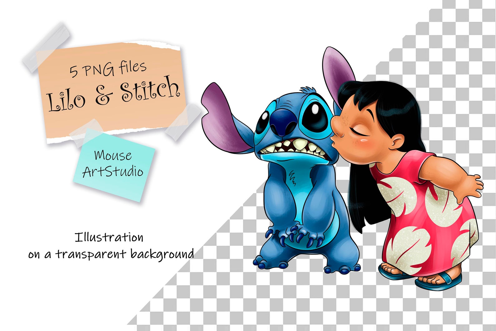 Lilo and Stitch Sublimation Design Digital Illustration - Etsy
