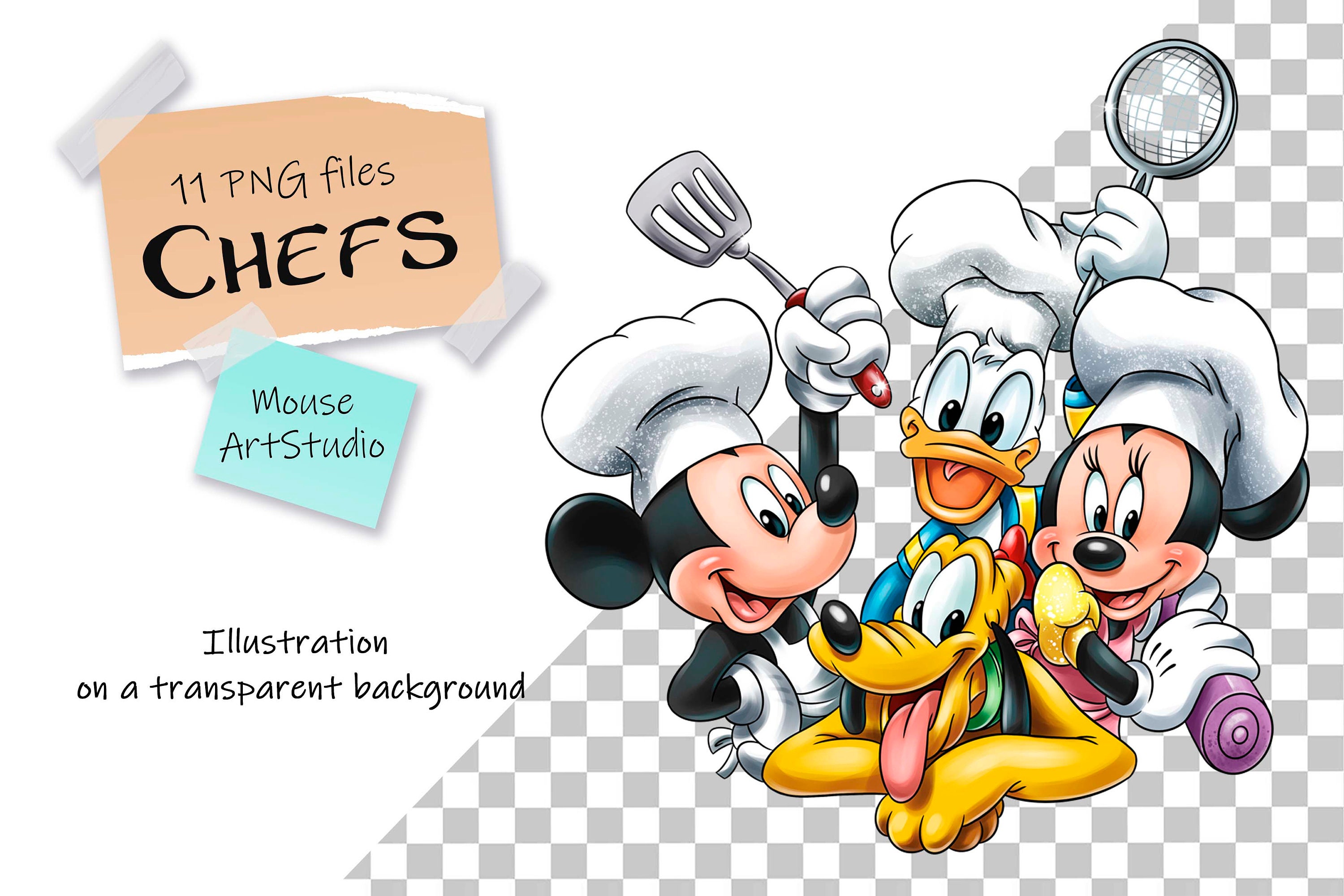 Chefs Minnie PNG Mickey Mouse Daisy Duck Donald Goofy - Etsy Australia