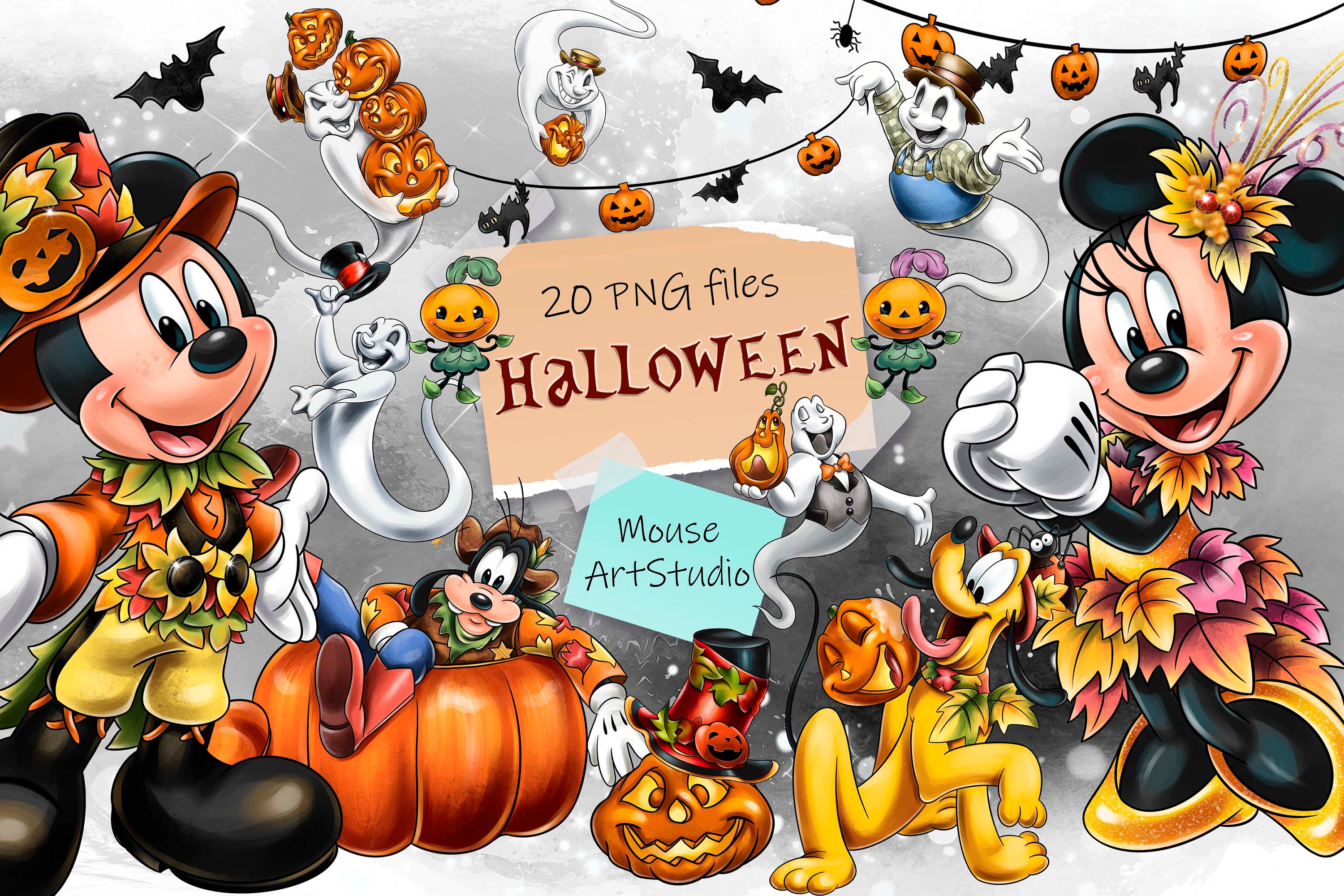 Happy Halloween Minnie PNG Mickey Mouse Donald Duck PNG - Etsy