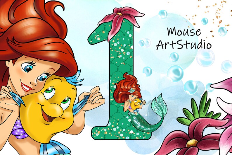 Ariel Digital Numbers Nautical Style Instant PNG Format - Etsy