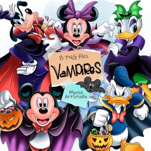 Vampires, Mickey and Minnie, Donald and Daisy, Goofy, Halloween ...