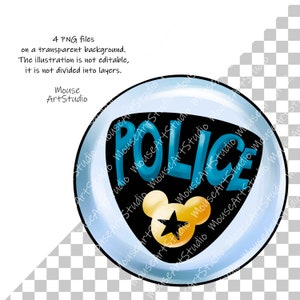 Mickey Mouse PNG, Police, Sublimation Design, Digital Illustration ...