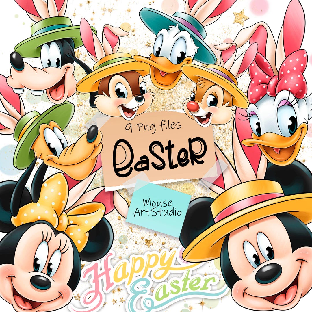 Happy Easter, Mickey and Minnie, Donald, Daisy, Chip and Dale, Goofy ...