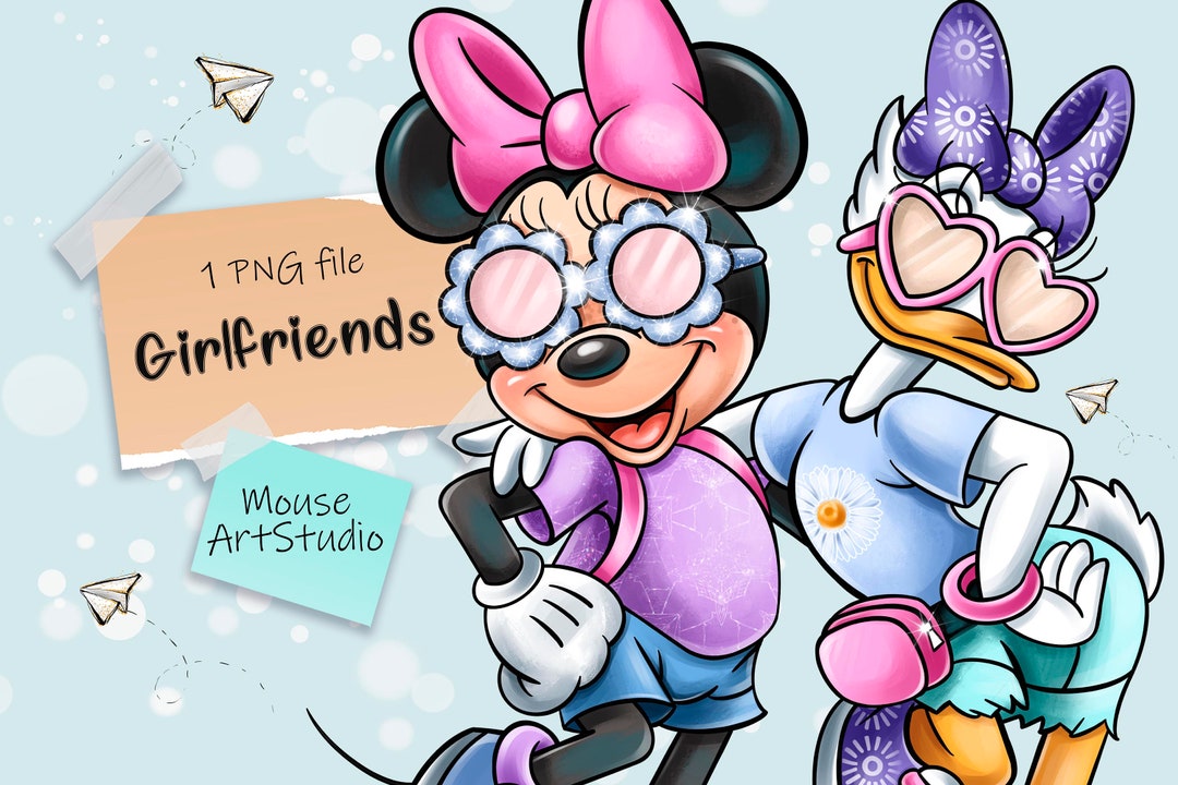 Minnie Mouse and Daisy Duck Girlfriend Digital Illustration - Etsy