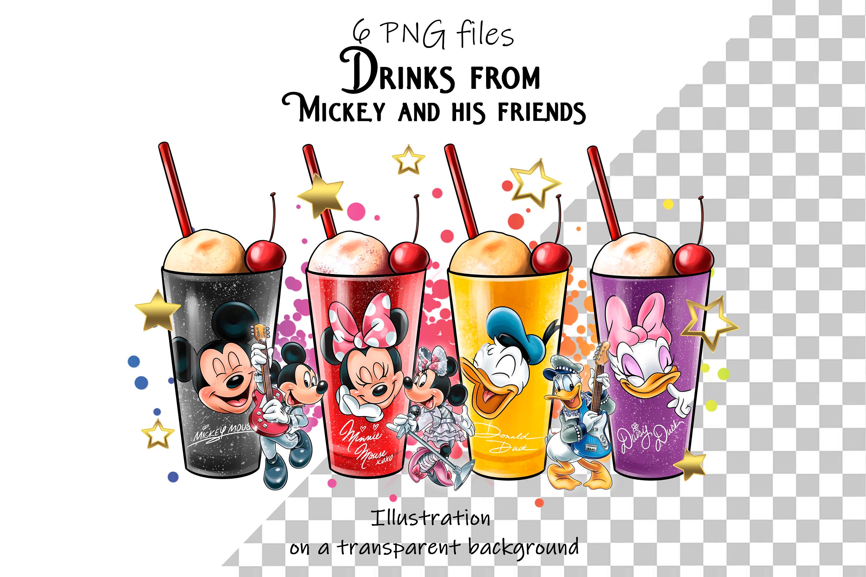 Drinks From Mickey and His Friends Minnie PNG Mickey Mouse - Etsy