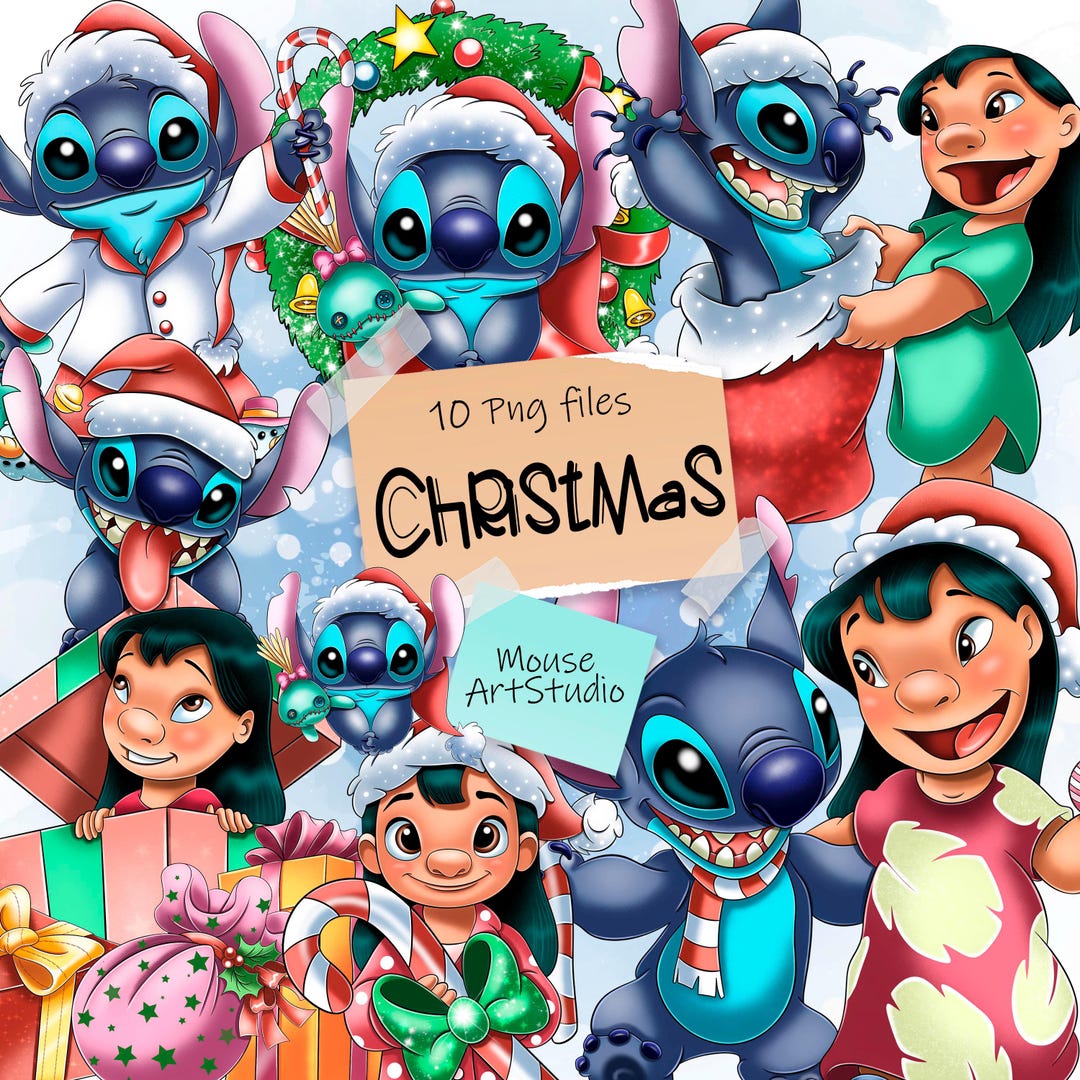 Lilo and Stitch, Gifts, Merry Christmas, Sublimation Design, Digital ...