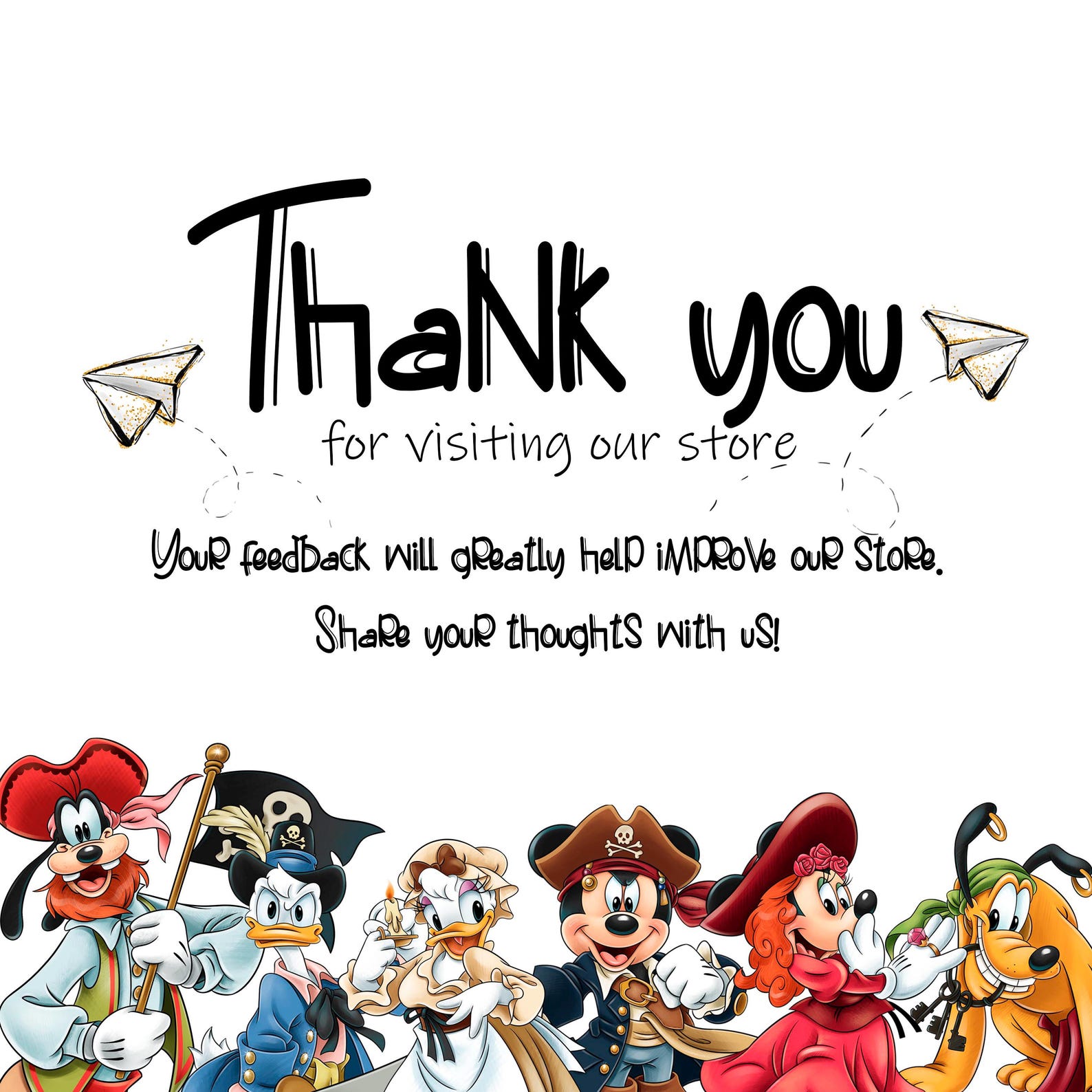 Pirate Mickey & Friends Clipart: PNG Digital Illustration (instant ...