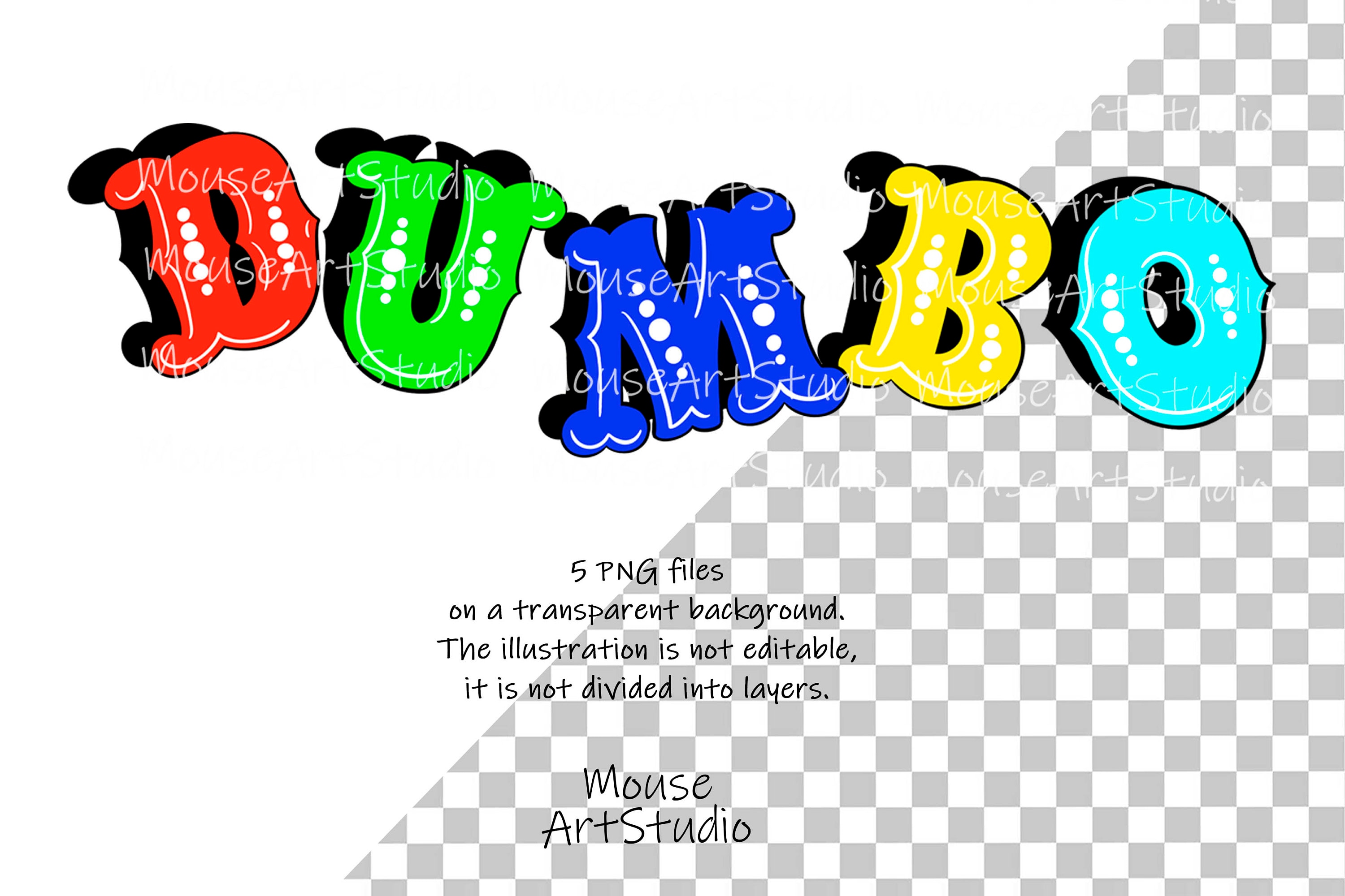 Dumbo Mrs. Jumbo Timothy the Mouse Hand-drawn Clipart - Etsy UK