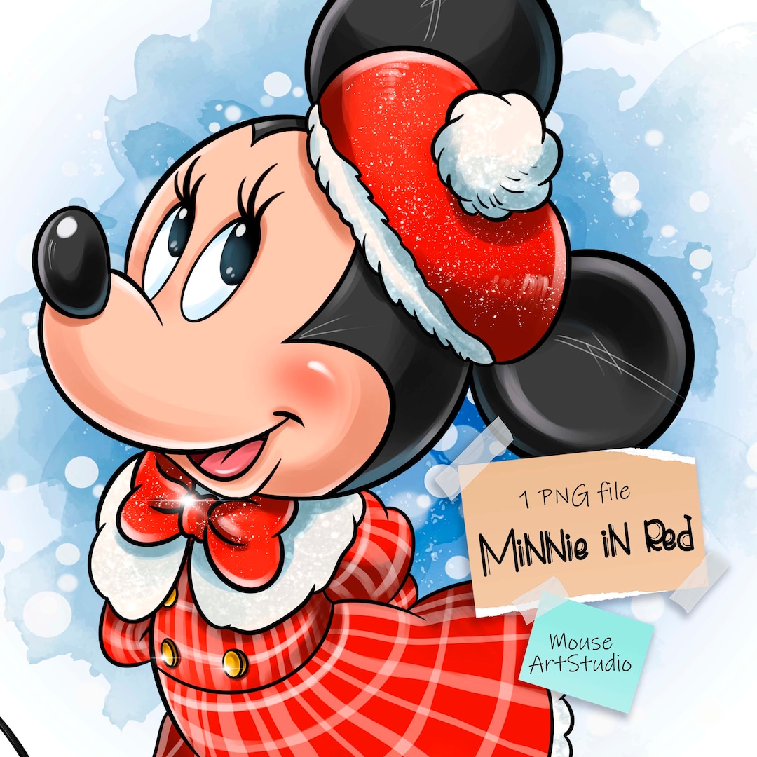 Minnie in Red, Minnie Mouse PNG, Happy New Year, Sublimation Design ...