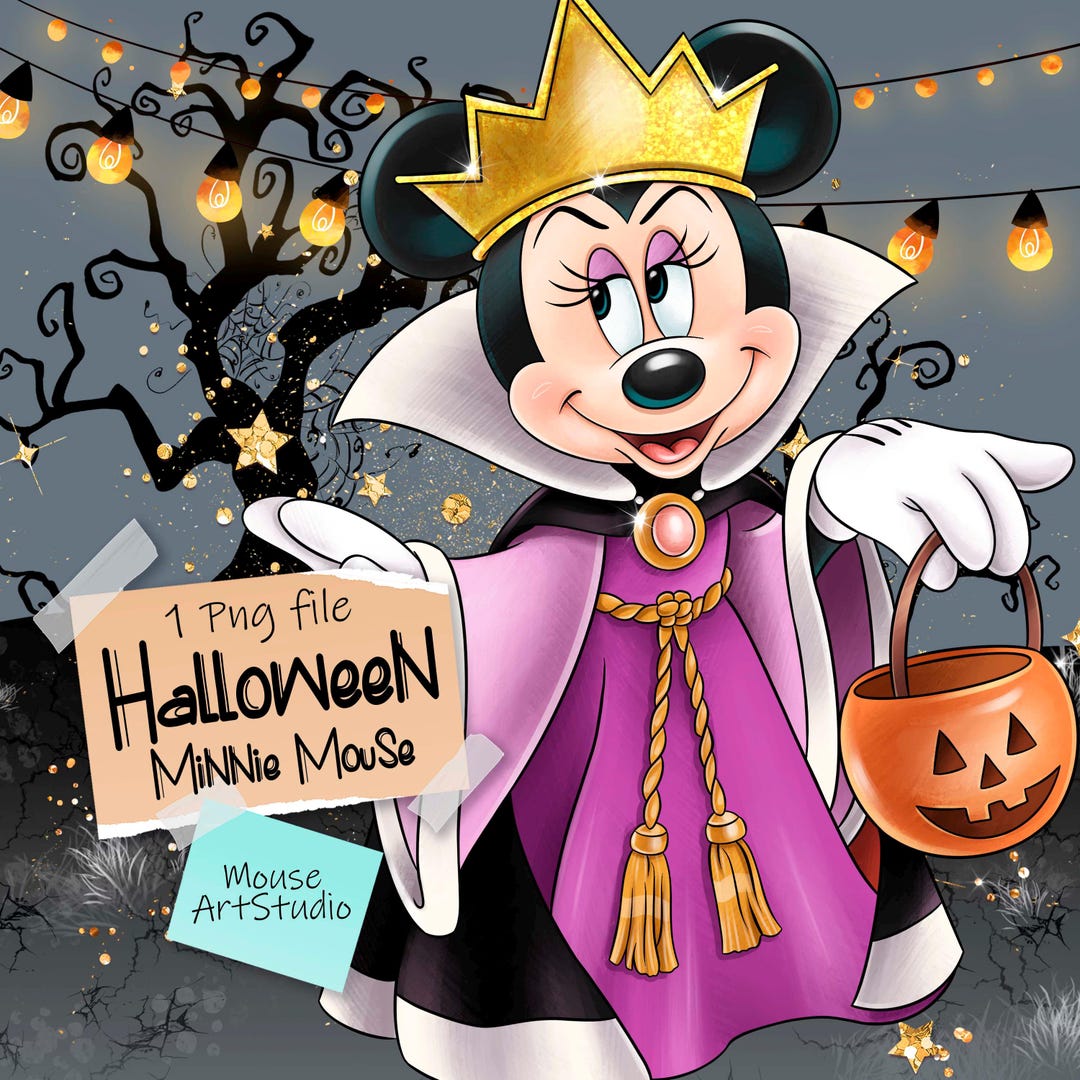 Digital Halloween Illustration, Minnie as the Evil Queen, (digital ...
