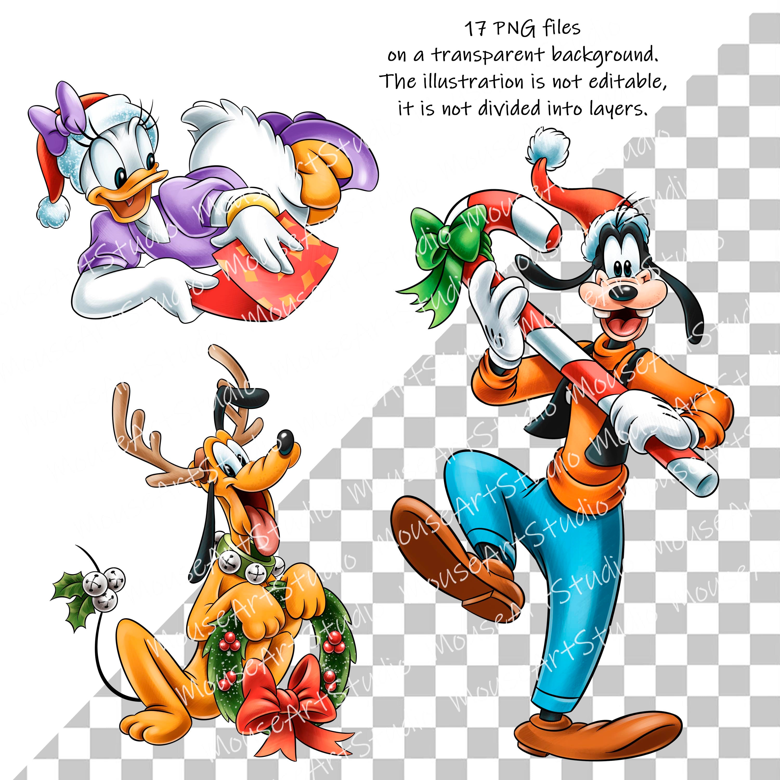Merry Christmas, Mickey, Minnie, Donald, Daisy, Pluto, Goofy ...