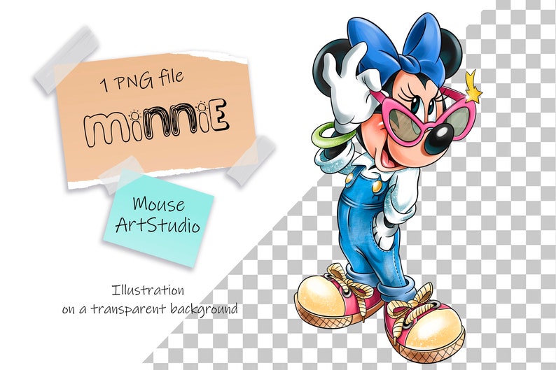 Minnie Mouse Summer PNG Digital Illustration Sublimation - Etsy
