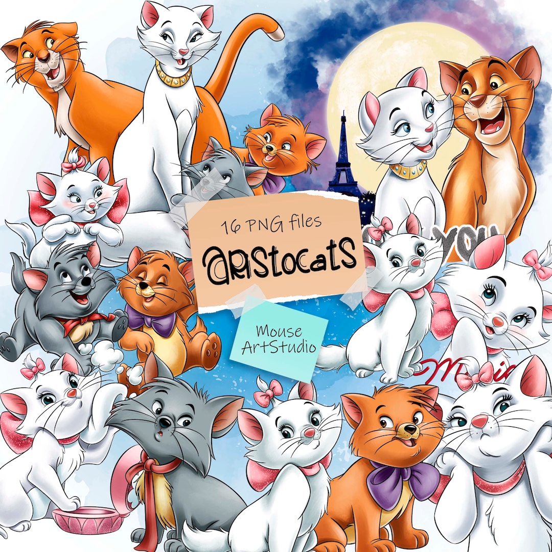 Aristocats, Thomas O'malley, Duchess, Marie, Berlioz and Toulouse ...