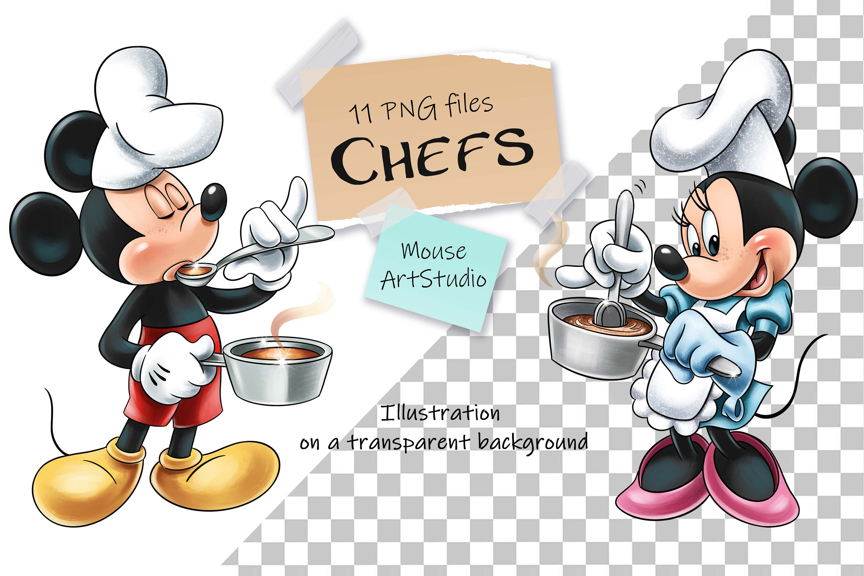 Chefs Minnie PNG Mickey Mouse Daisy Duck Donald Goofy - Etsy Australia