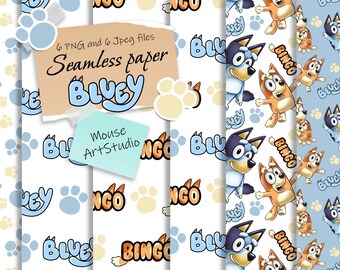 Seamless Pattern Bluey - Etsy