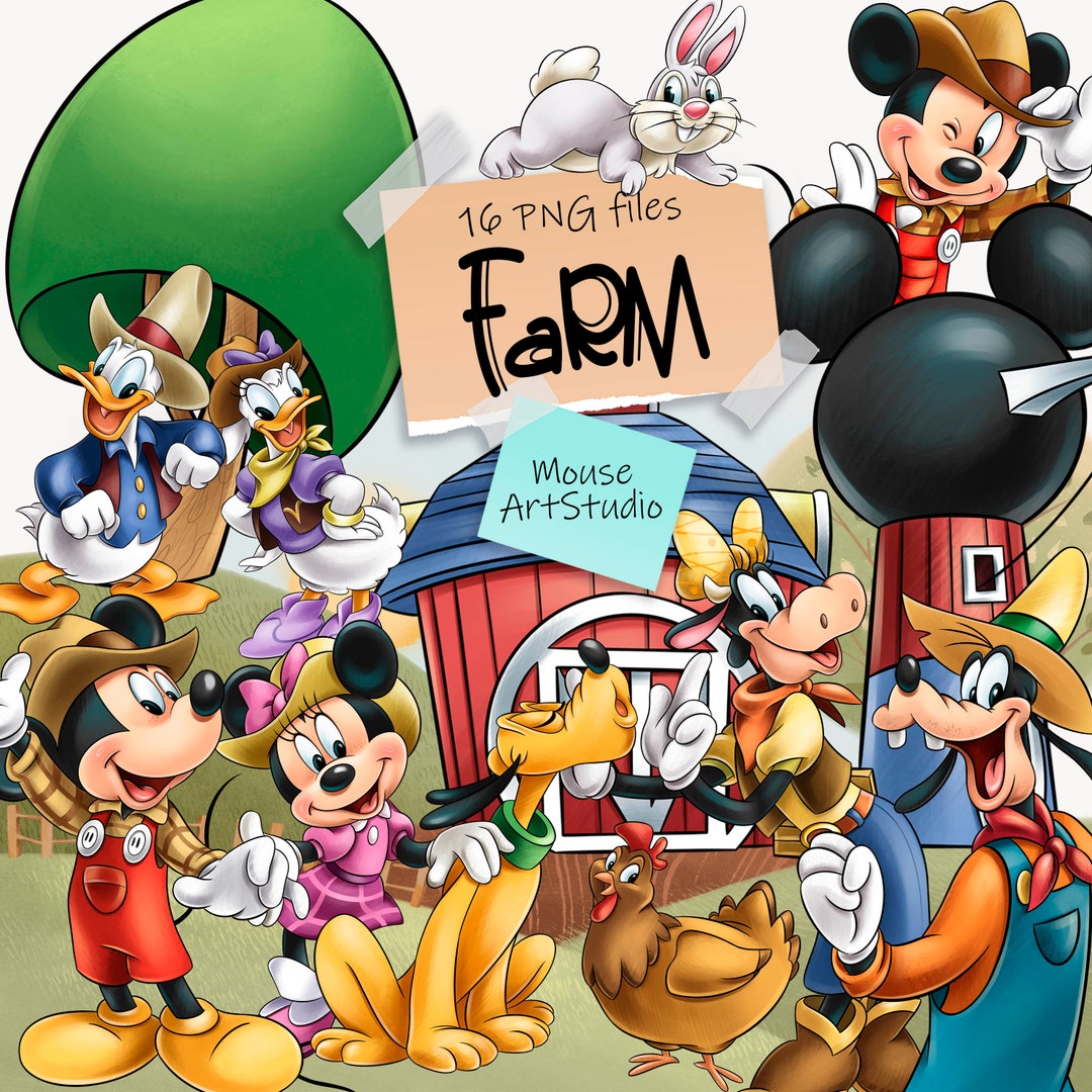 Farm, Mickey Mouse and His Friends, Sublimation Design, Digital ...