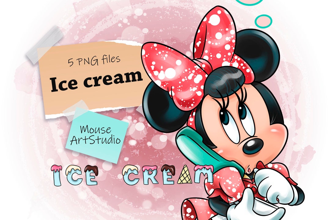 Minnie Mouse PNG Ice Cream Sublimation Design Digital - Etsy