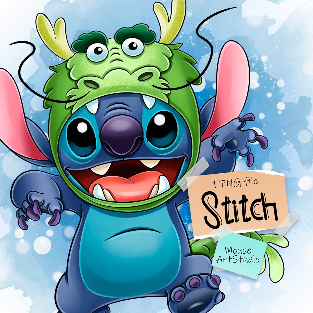 Stitch, Dragon, Sublimation Design, Digital Illustration, Instant ...