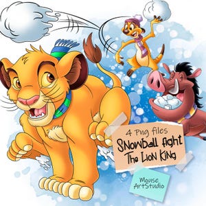 Digital Clipart, Simba, Timon & Pumbaa, Winter Games, Cartoon Character ...