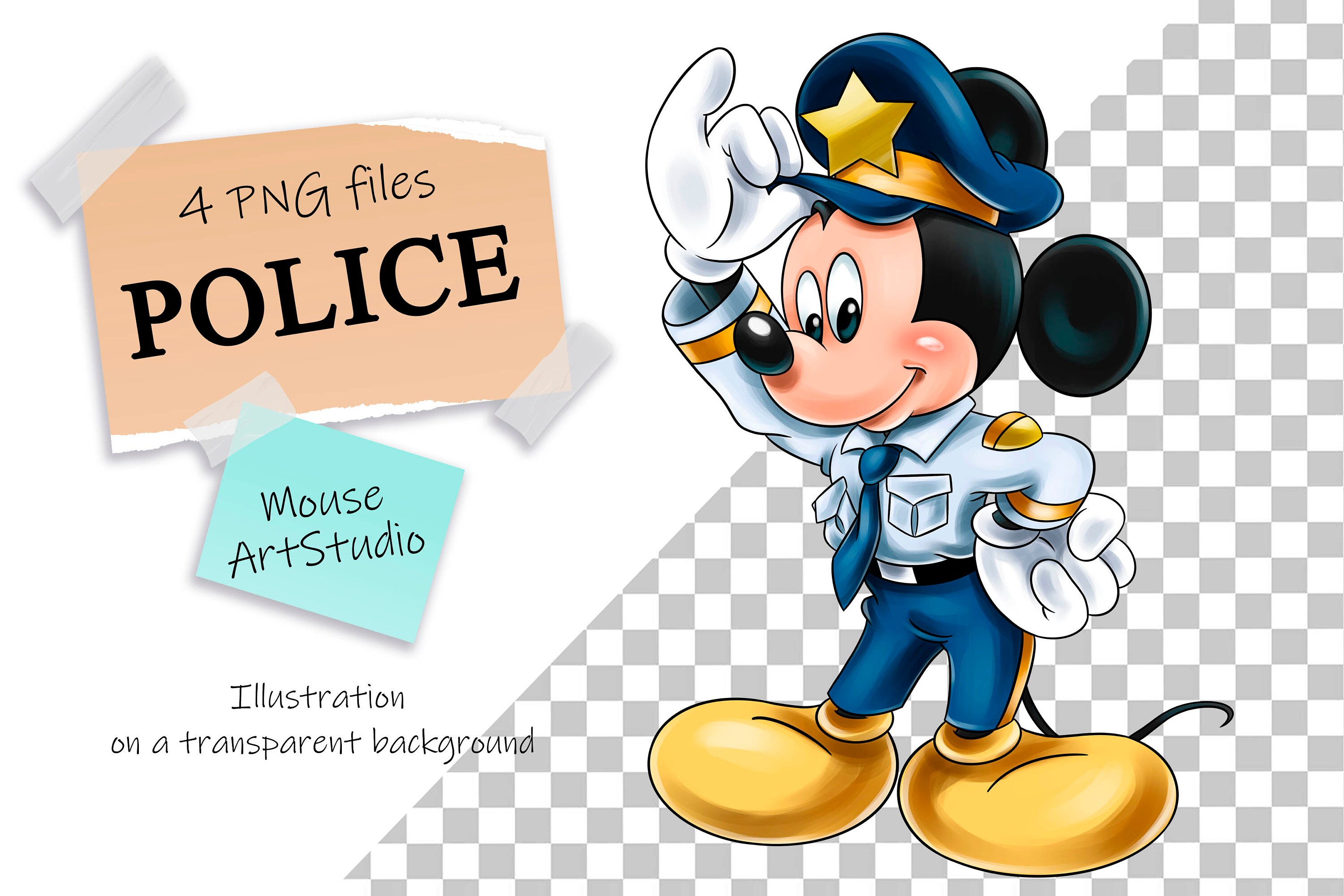 Mickey Mouse PNG Police Sublimation Design Digital - Etsy
