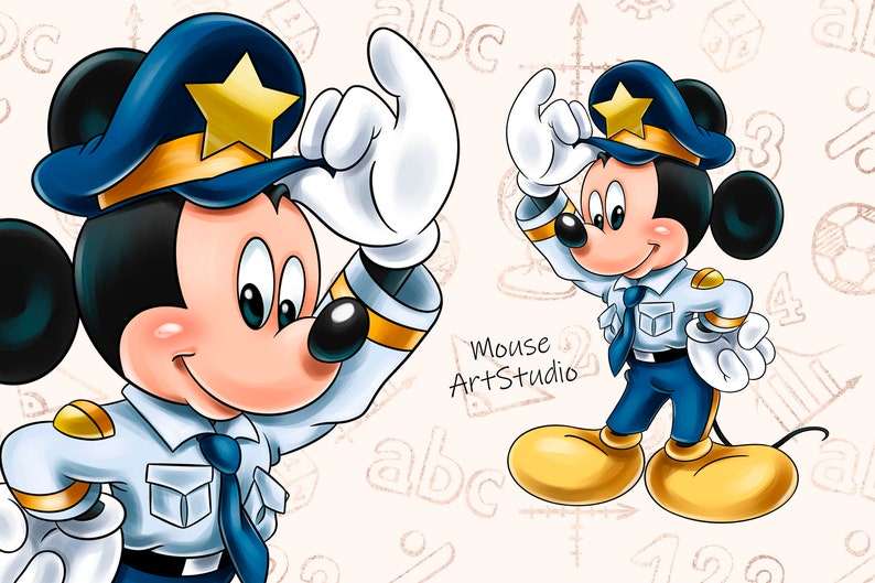 Mickey Mouse PNG Police Sublimation Design Digital - Etsy Australia