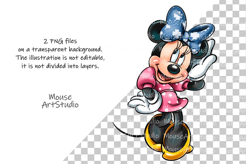 Mickey Mouse Minnie Mouse Digital Illustration Fabric - Etsy