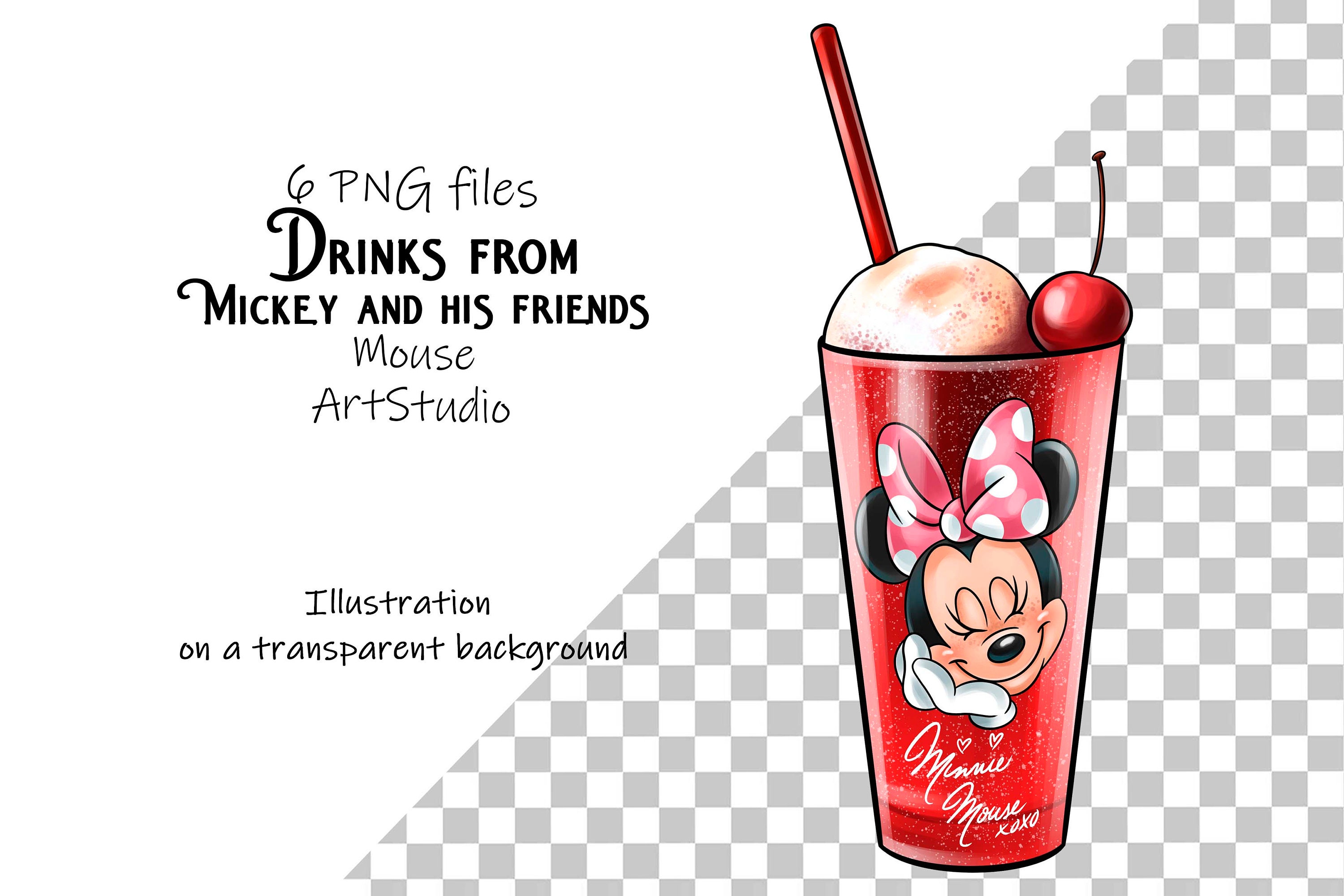 Drinks From Mickey and His Friends Minnie PNG Mickey Mouse - Etsy