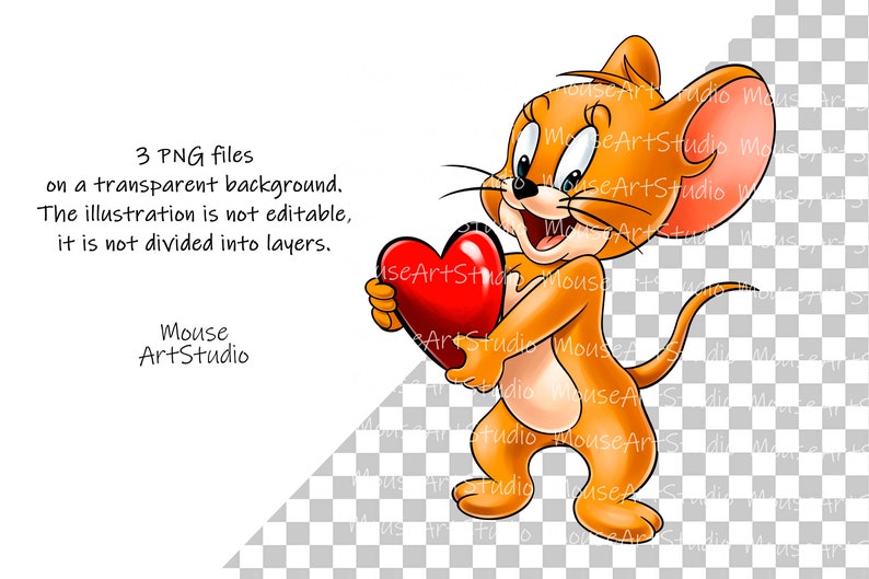 Jerry PNG Little Devil Angel Happy Valentine's Day - Etsy